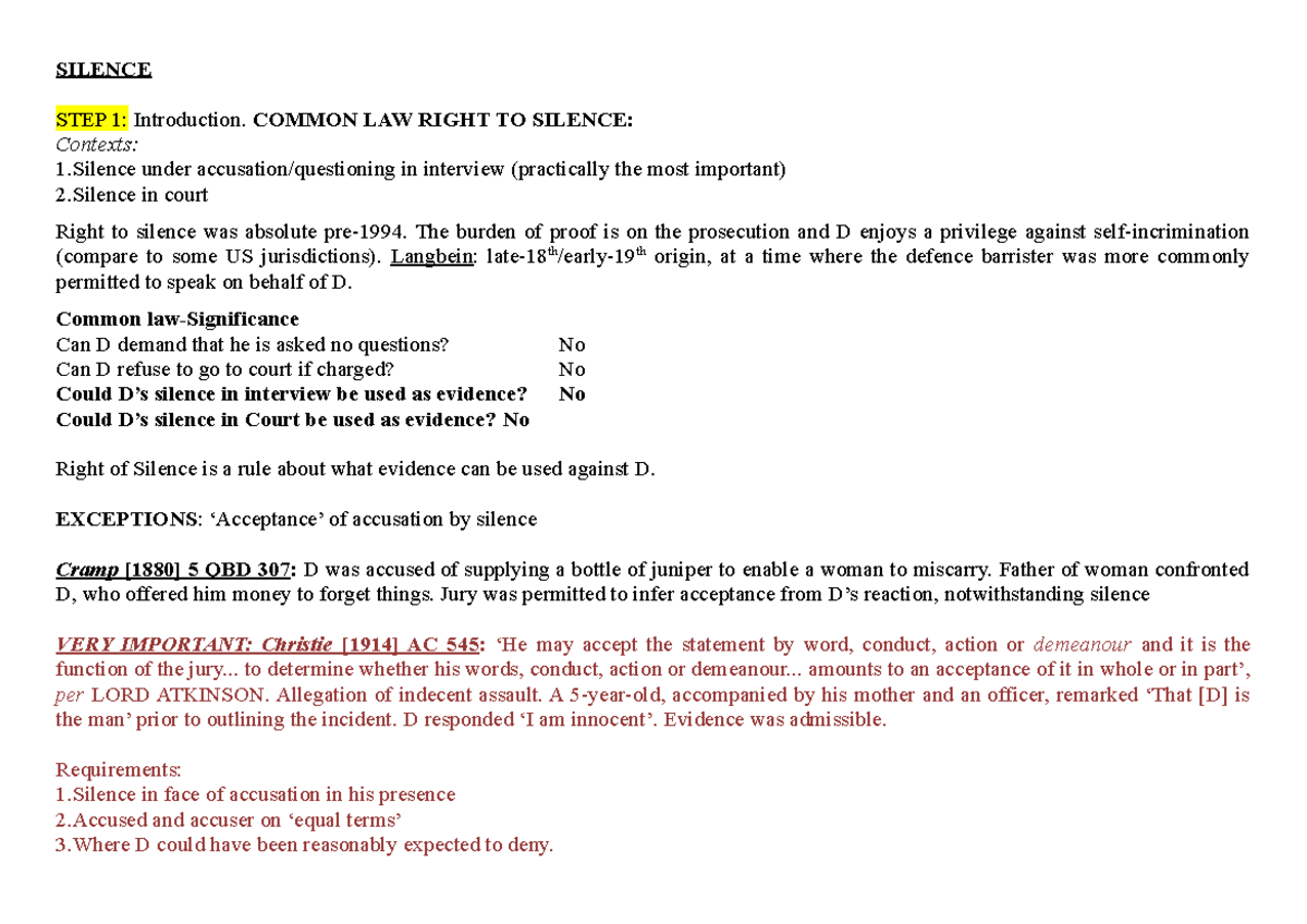 4.Silence Part 1 - This is a detailed and complete answer structure for ...