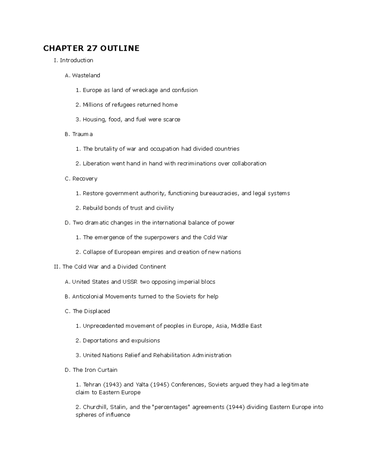 Chapter 27 Outline - CHAPTER 27 OUTLINE I. Introduction A. Wasteland 1 ...