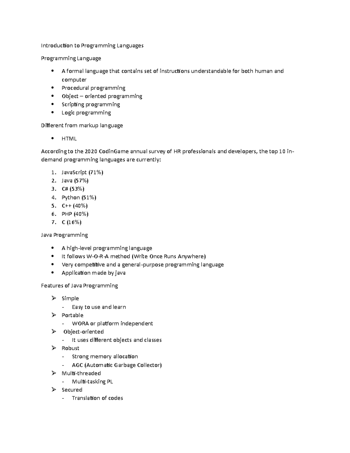 Introduction to Programming Languages: Programmming Language ...