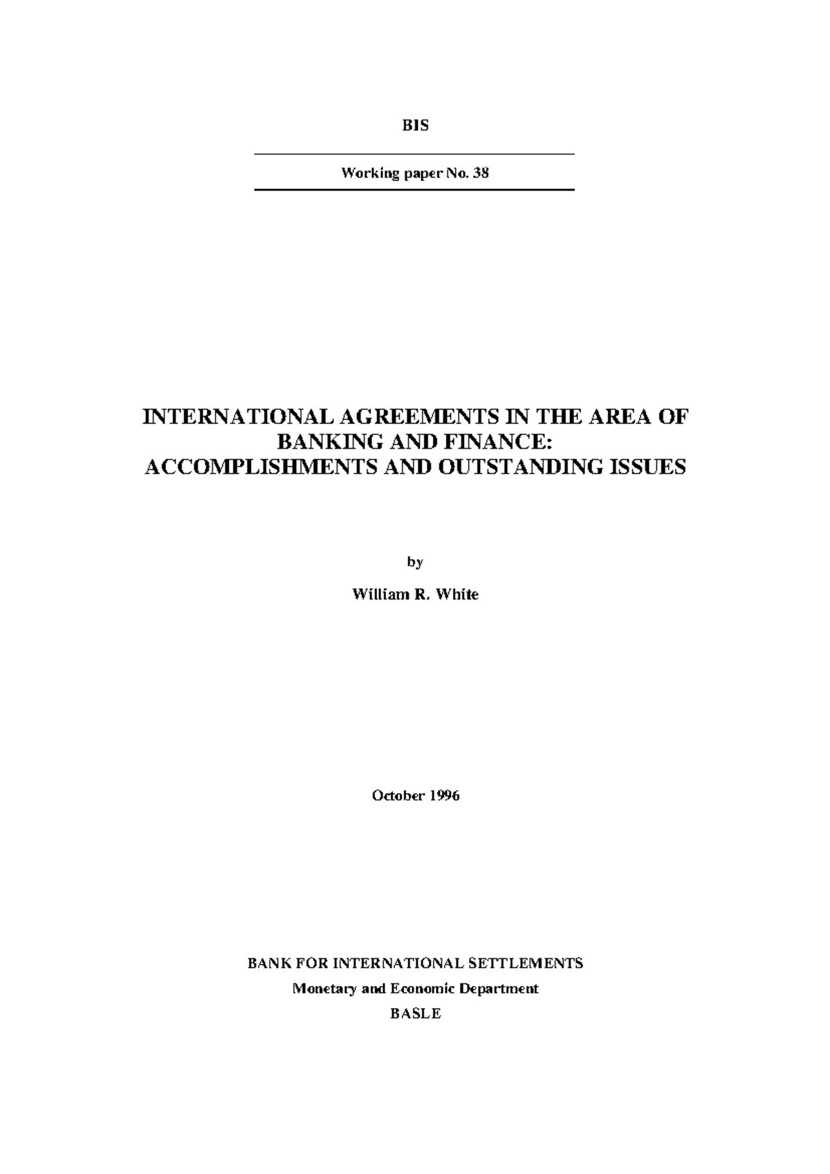 International Agreements in the area of digital banking and finance ...