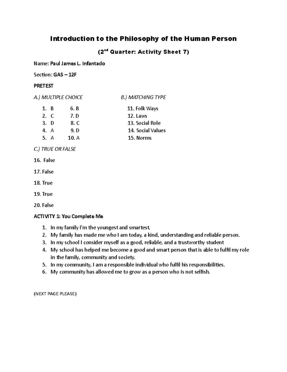 (2nd Quarter) Philo - Sheet 7 - Introduction to the Philosophy of the ...