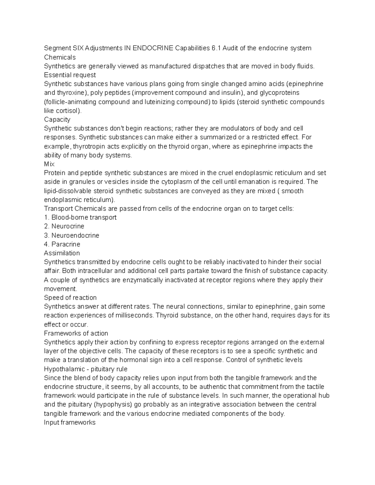 Applied pathophysiology chpt 6 notes - Segment SIX Adjustments IN ...