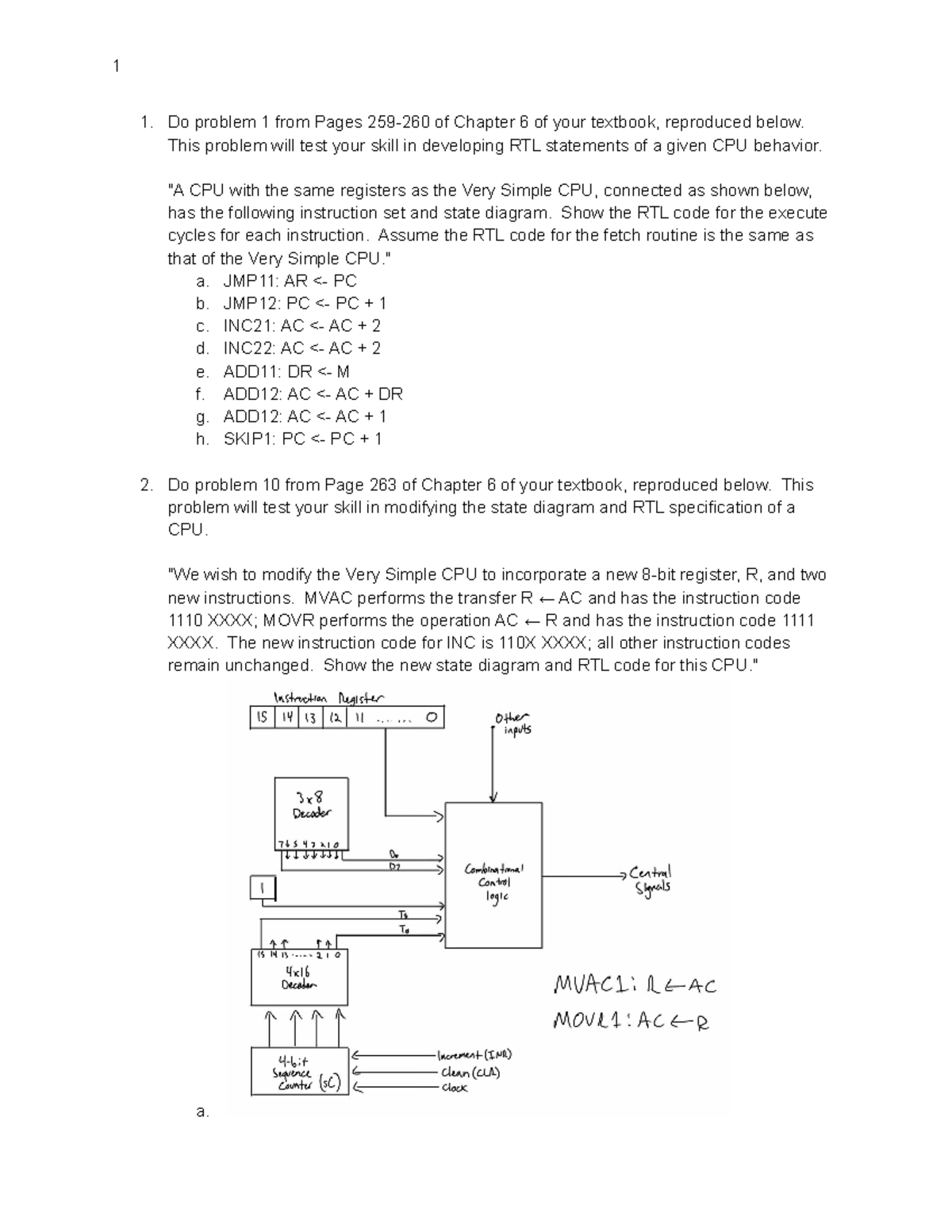 Homework 6 - 1 Do problem 1 from Pages 259-260 of Chapter 6 of your ...