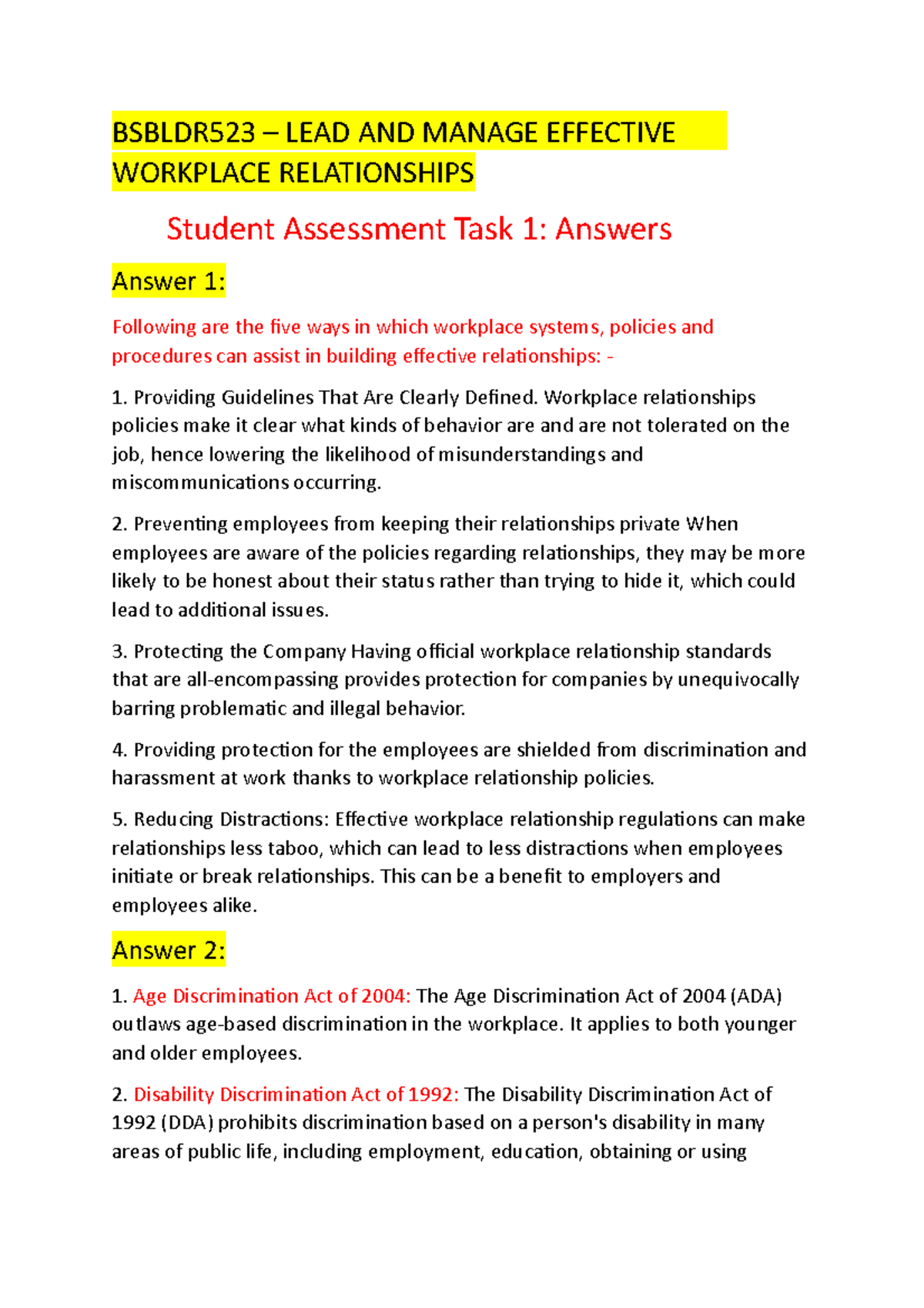 Word File (Task 1) Final Document - BSBLDR523 – LEAD AND MANAGE ...