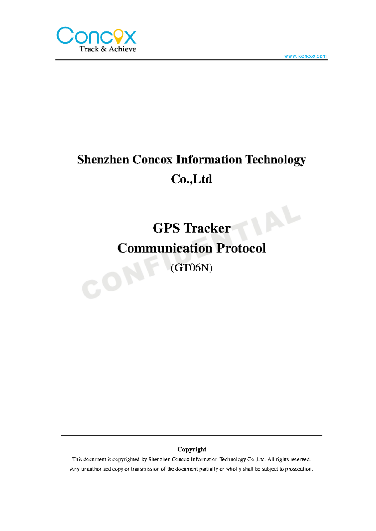 Gt-ogn Protocol - Shenzhen Concox Information Technology Co.,Ltd GPS Tracker Communication ...