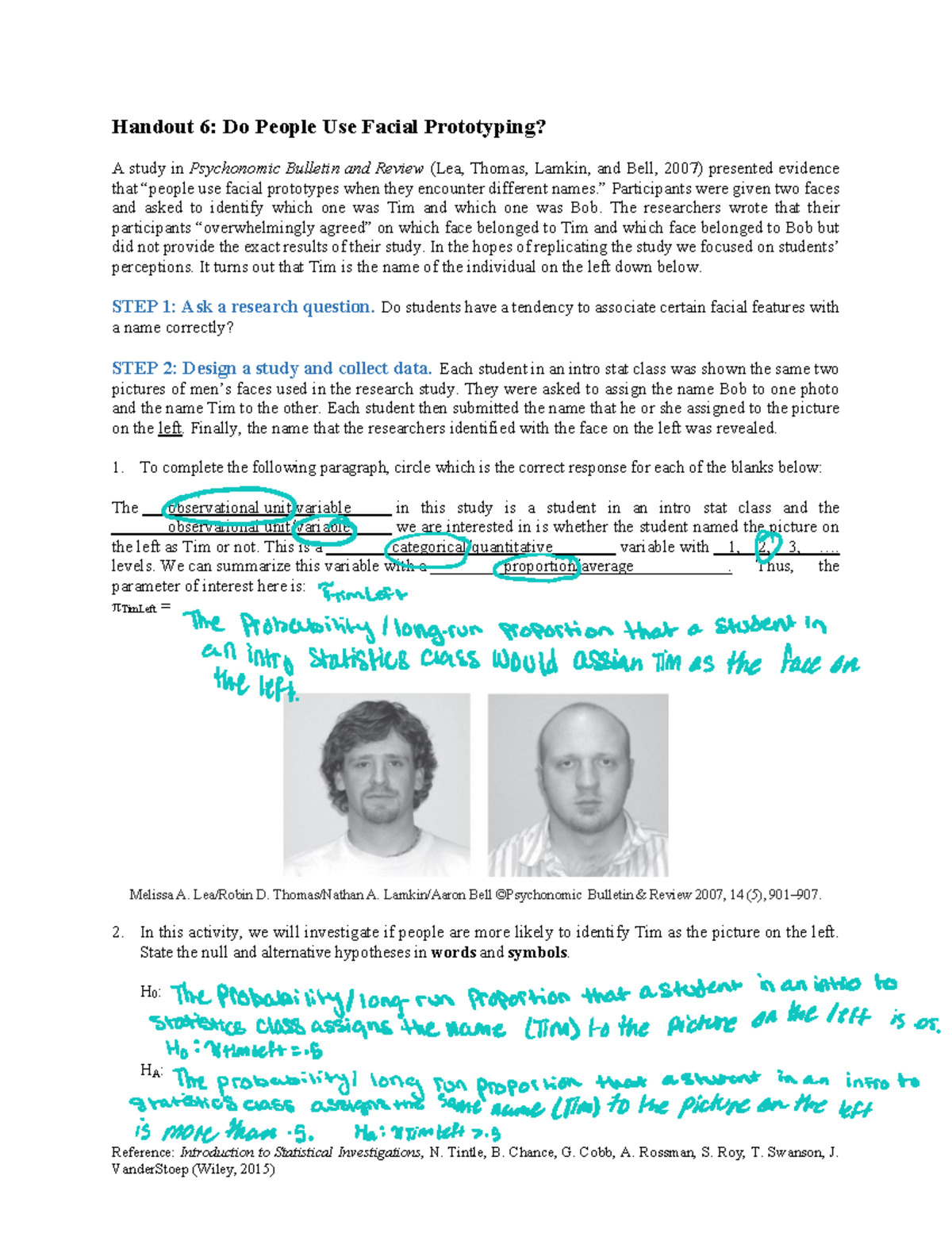 HO 6 - Do People Use Facial Prototyping - Reference: Introduction to ...