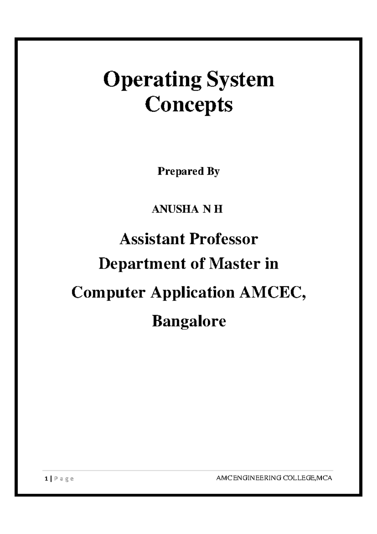 Operating System 22 MCA 12 Notes - AMC ENGINEERING COLLEGE,MCA ...
