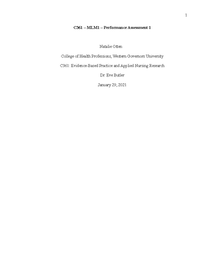 Evidence-Based Innovation Plan 04 - D031 - WGU - Studocu