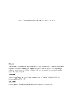 Lab 10 The Enthalpy of Decomposition of Hydrogen Peroxide - Mass of ...