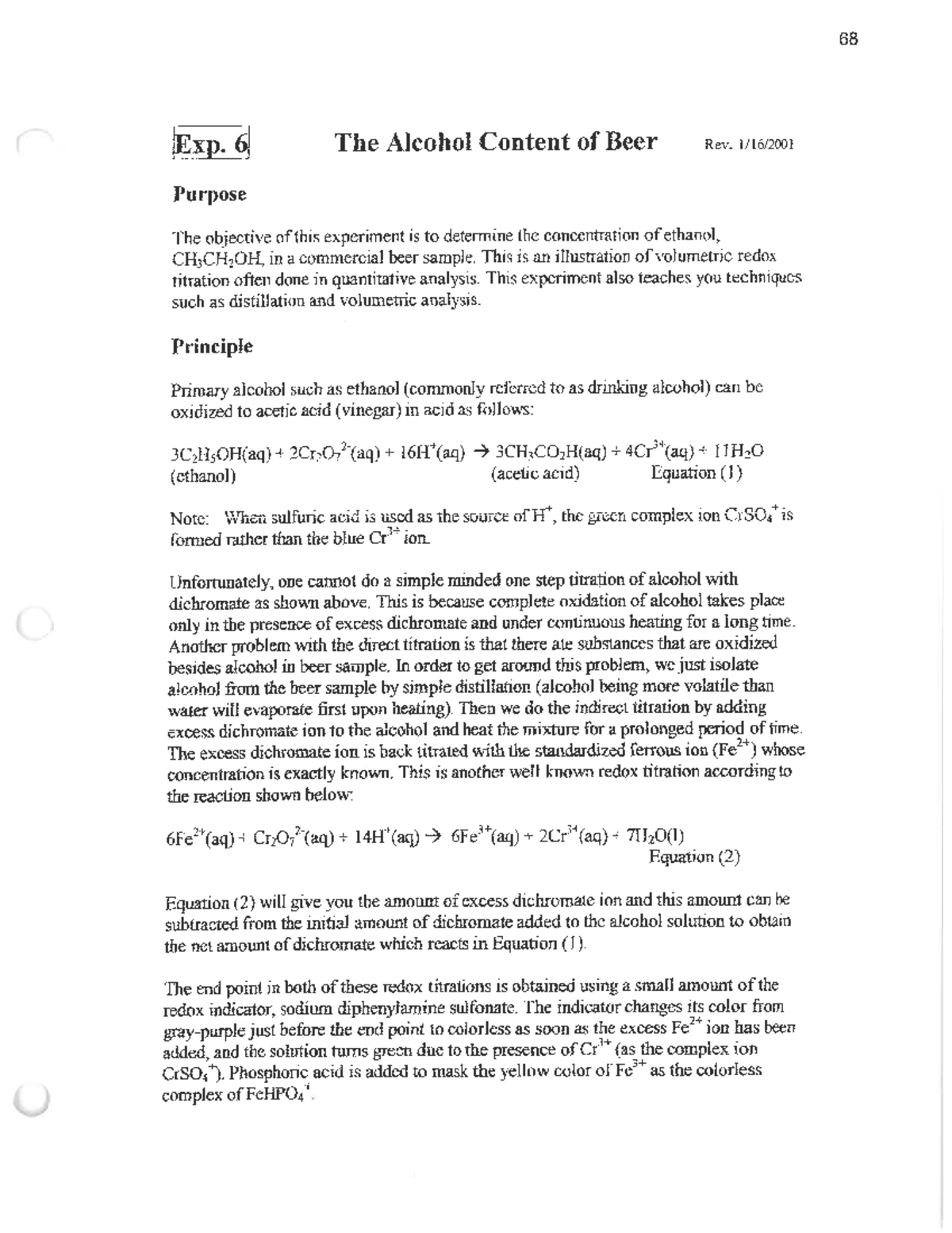 Alcohol Content OF BEER - texp^ The Alcohol Content of Beer Rev. 1/16 ...