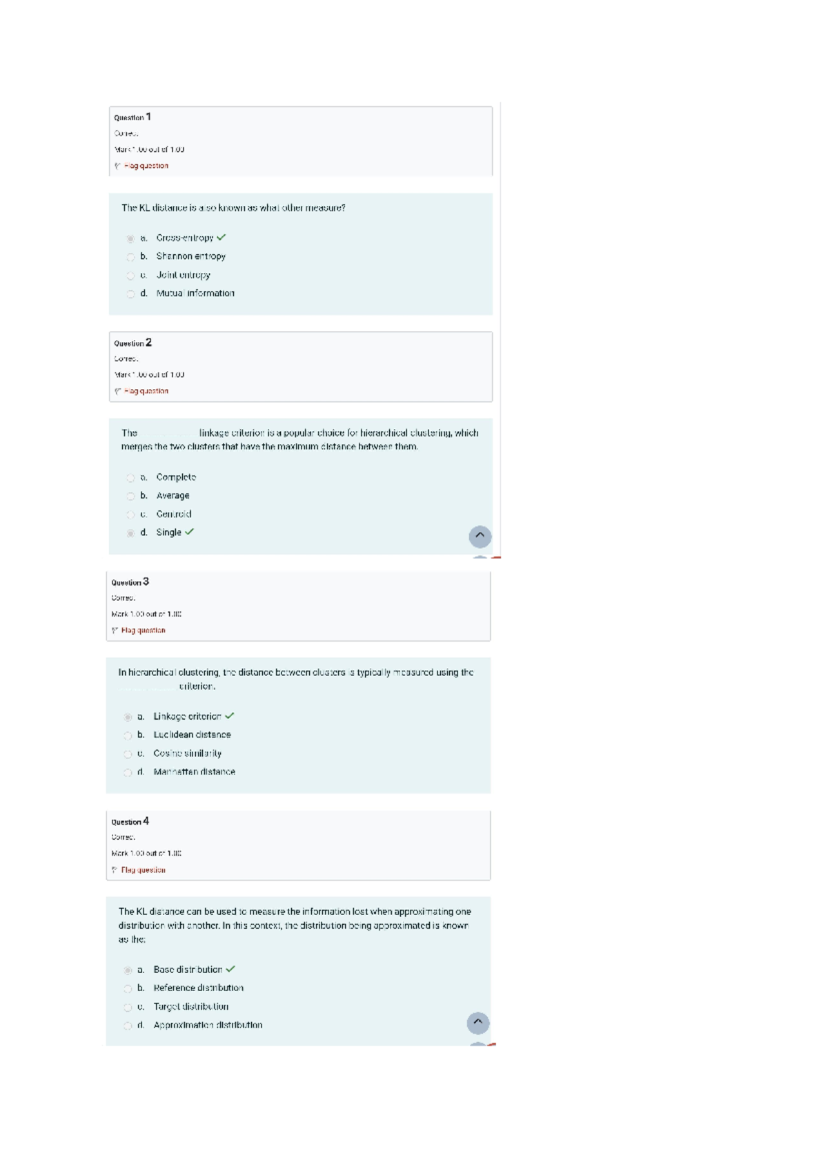 Artifical Intelligence Fundamentals Midterm Quiz 1 - Question 1 Correct Mark 1 out of 1 Flag ...