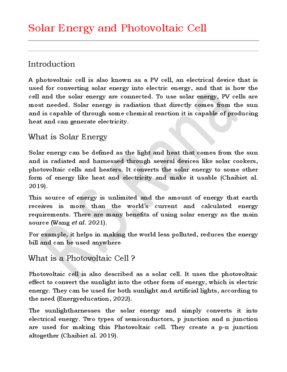 Solar Energy and Photovoltaic Cell - Solar Energy and Photovoltaic Cell ...