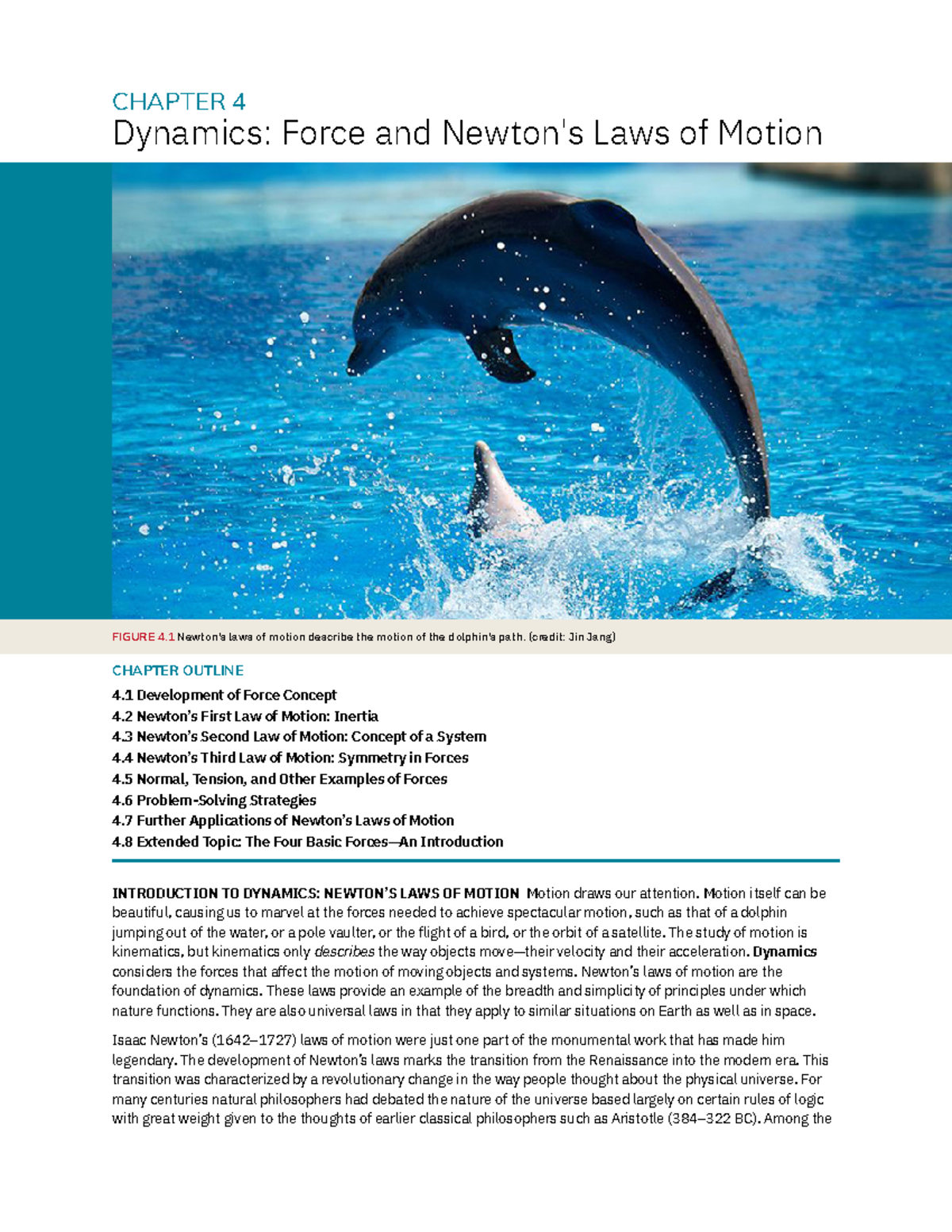 Chapter 04 - Dynamics Force and Newton's Laws of Motion - Caledonian ...