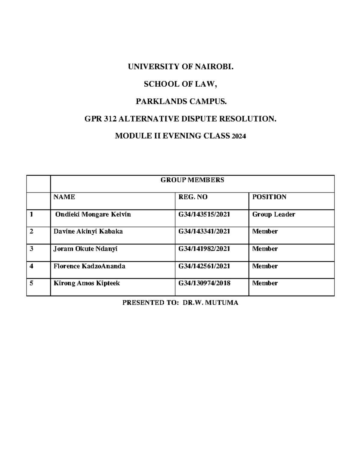 Group 3 ADR CAT - The paper elaborates the principles of ADR ...