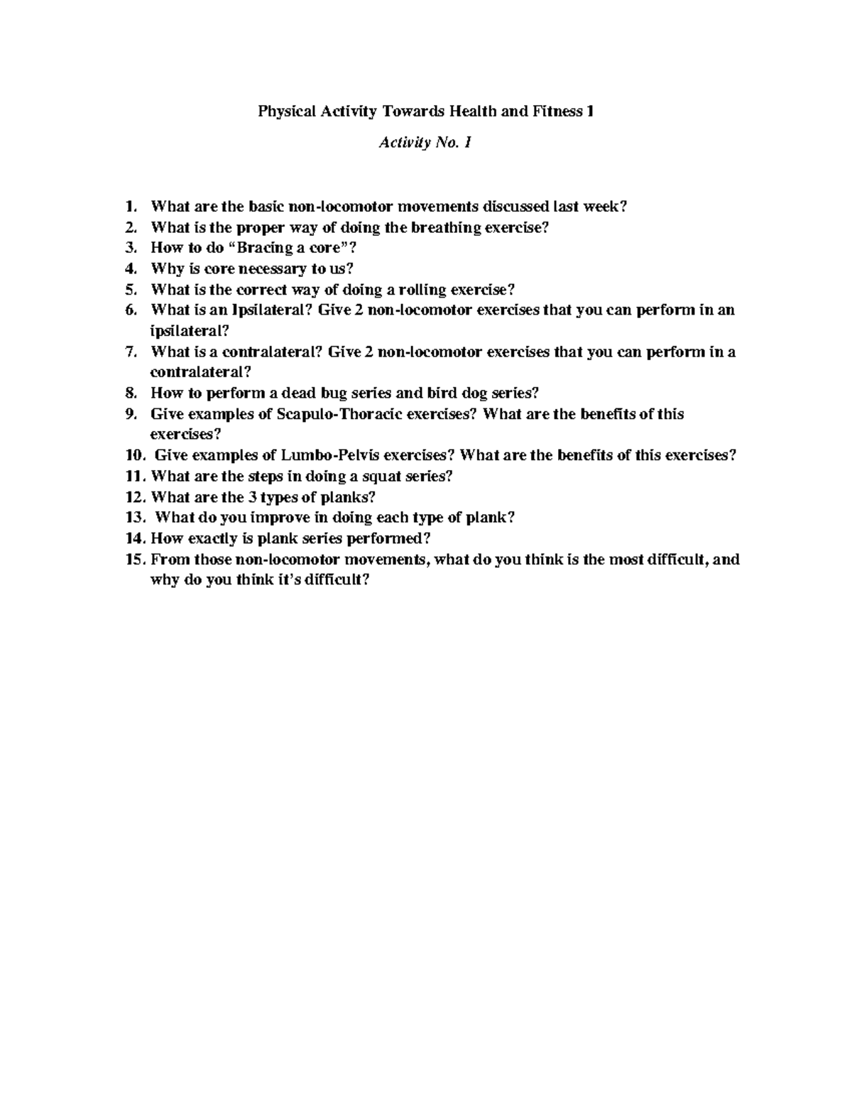 Physical-Activity-Towards-Health-and-Fitness-1 Activity-No - Physical Activity Towards Health ...