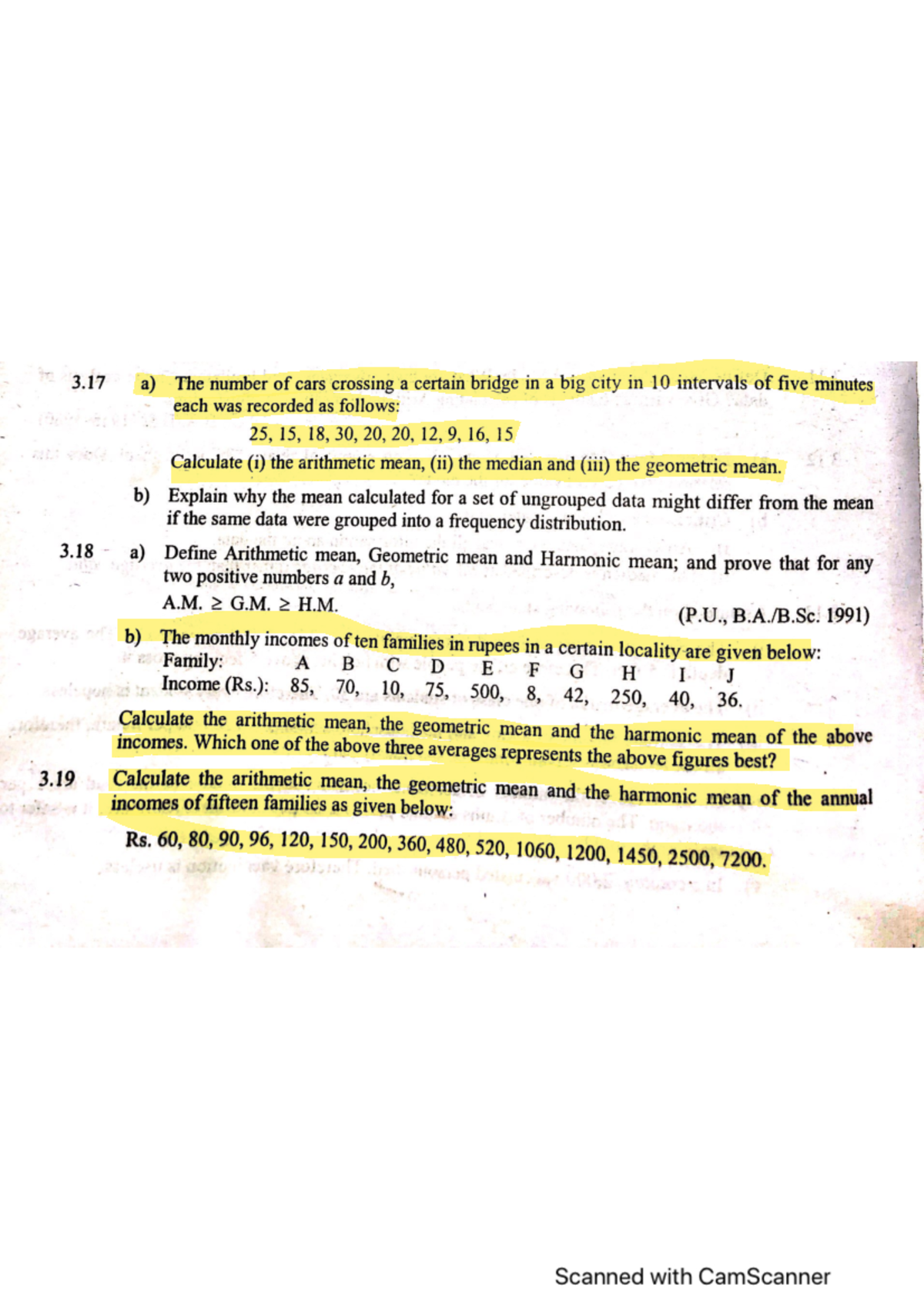 Measures of central tendency practice - BBA - Studocu