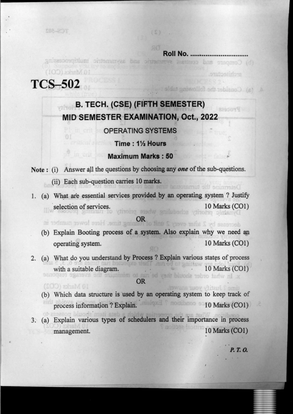 TCS-502 Operating Systems - Btech cse - Studocu