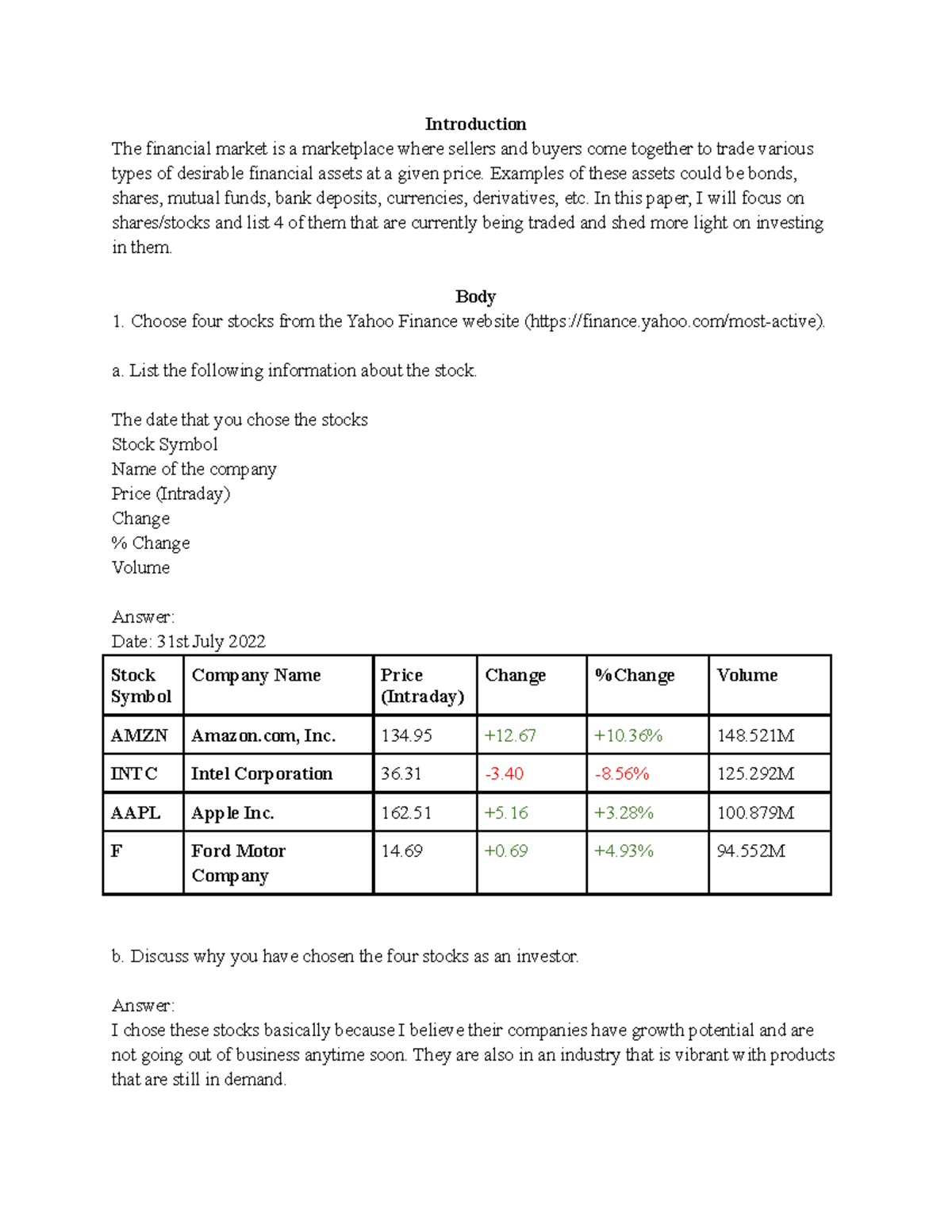 Micro WA7 - Introduction The financial market is a marketplace where ...