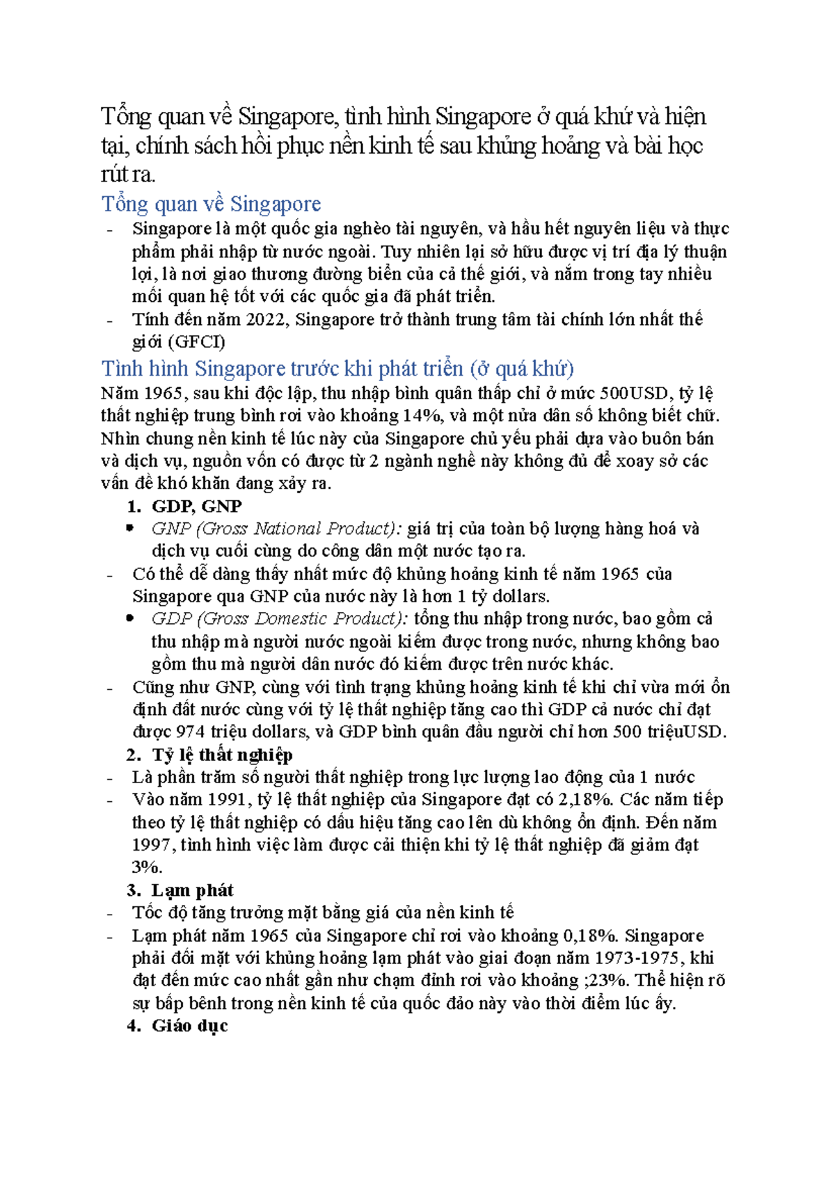 Sườn TT - 121314 - Tổng quan về Singapore, tình hình Singapore ở quá ...