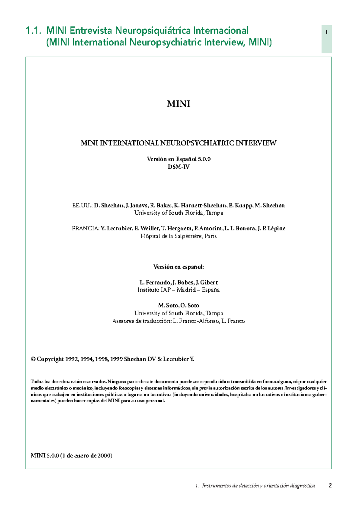 MINI Completa - test minimental - MINI MINI INTERNATIONAL ...