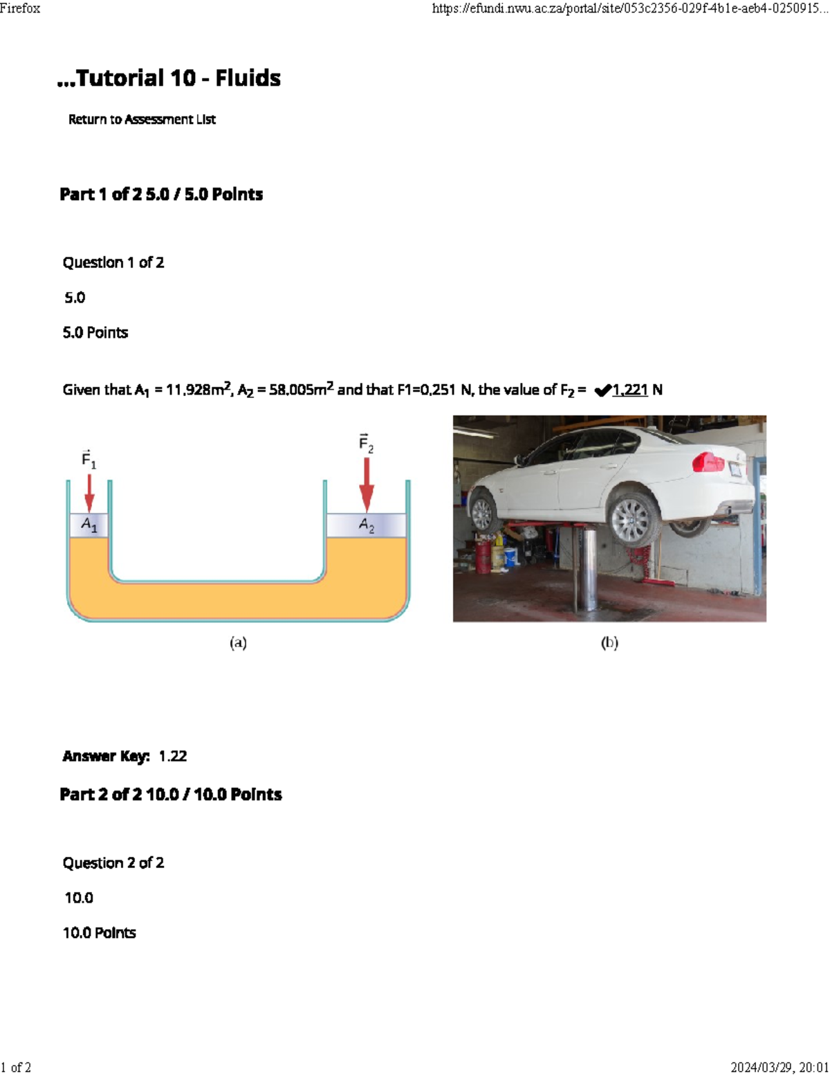 TUT10 - Firefox Tutorial 10 Fluids Return to Assessment List Part 1 of ...