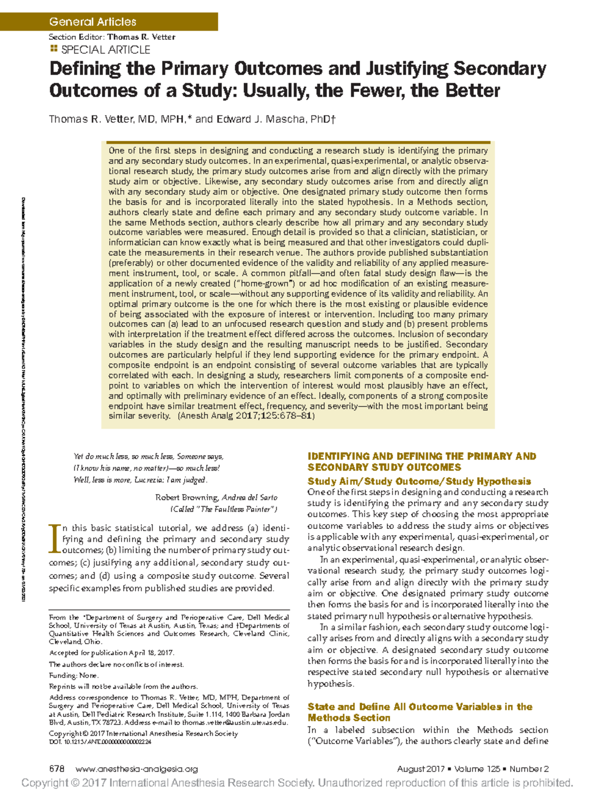 Defining the Primary Outcomes HS5105 - Downloaded from journals.lww ...