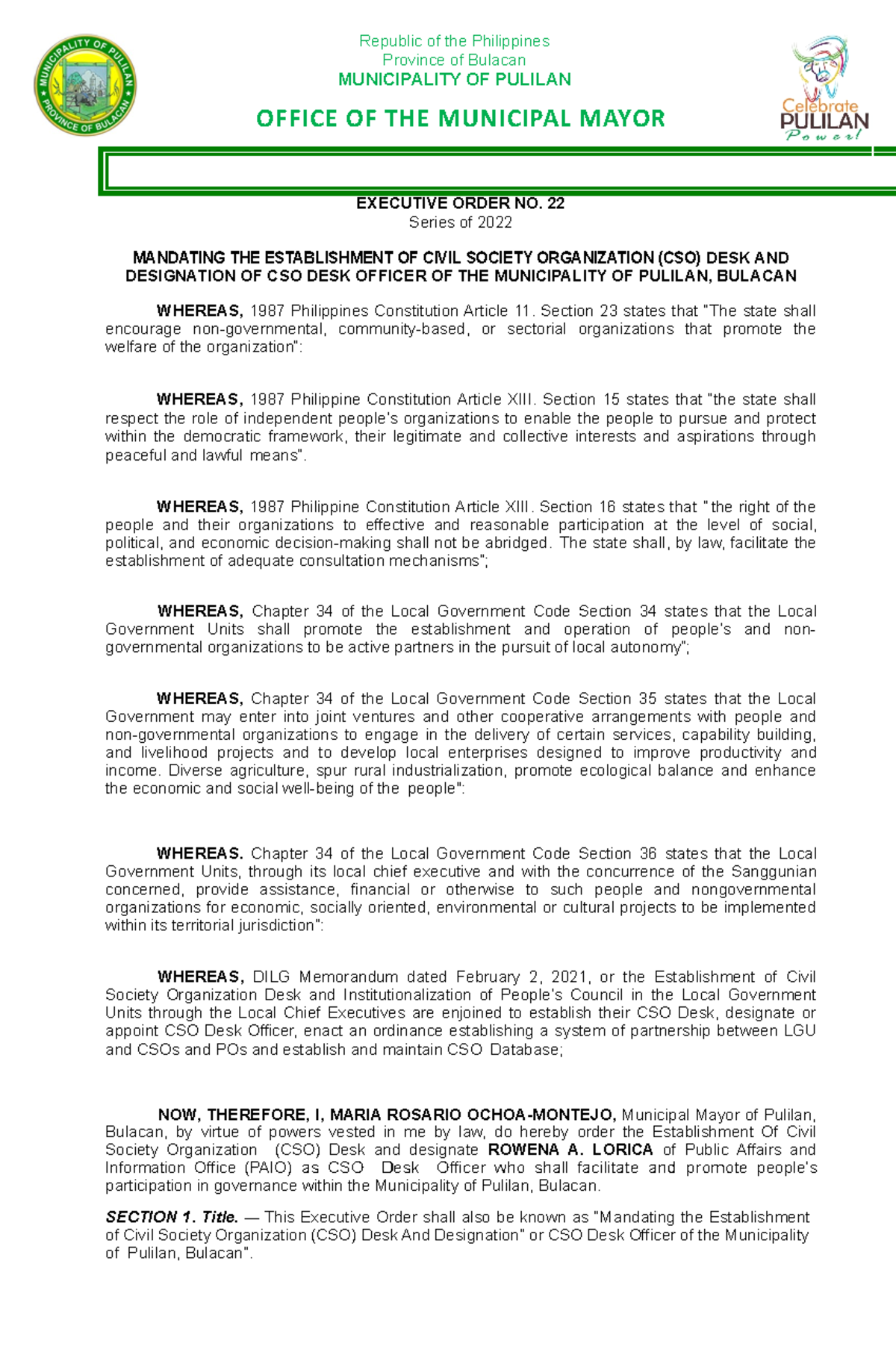 EO - CSO Desk - Draft - Executive Order - Republic of the Philippines ...