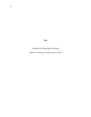 FMM 208 module 3 - Alexis Haney FMM 208 History of Fashion and Costume ...