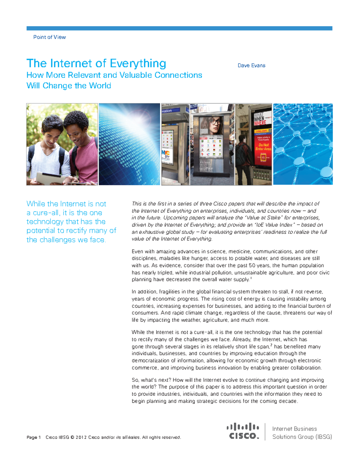 Io E - class notes for class ioe - The Internet of Everything Dave ...