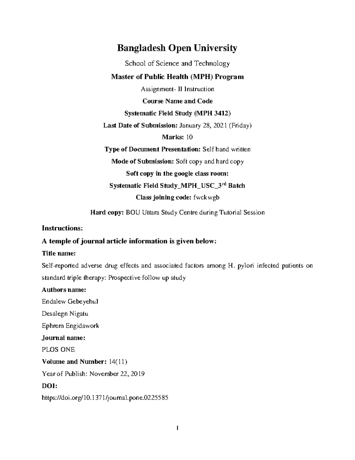 Assignment-1 - This is research learning - 1 Bangladesh Open University ...