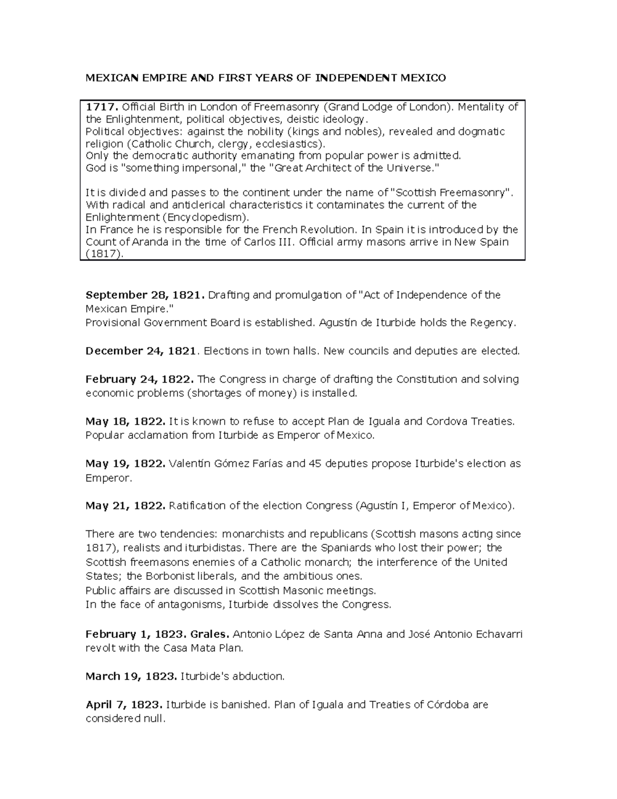 6. Mexican Empire AND First Years OF Independent Mexico - MEXICAN ...