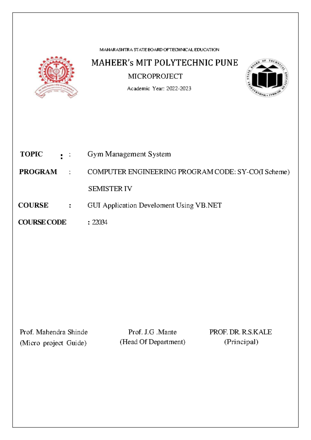 GUI Microproject - gui - MAHARASHTRA STATE BOARD OF TECHNICAL EDUCATION MICROPROJECT ...