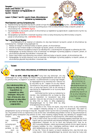 Quarter 2- Lesson 1 - Edukasyon sa Pagpapakatao Learning module ...