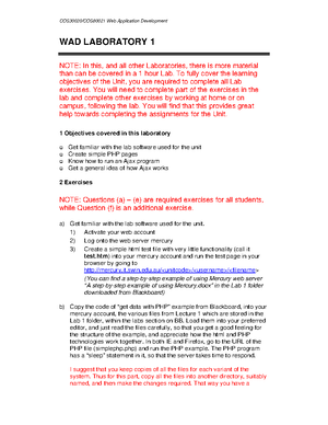 WAD COS80021 Unit Outline S1 2016 - Faculty of Science, Engineering and ...