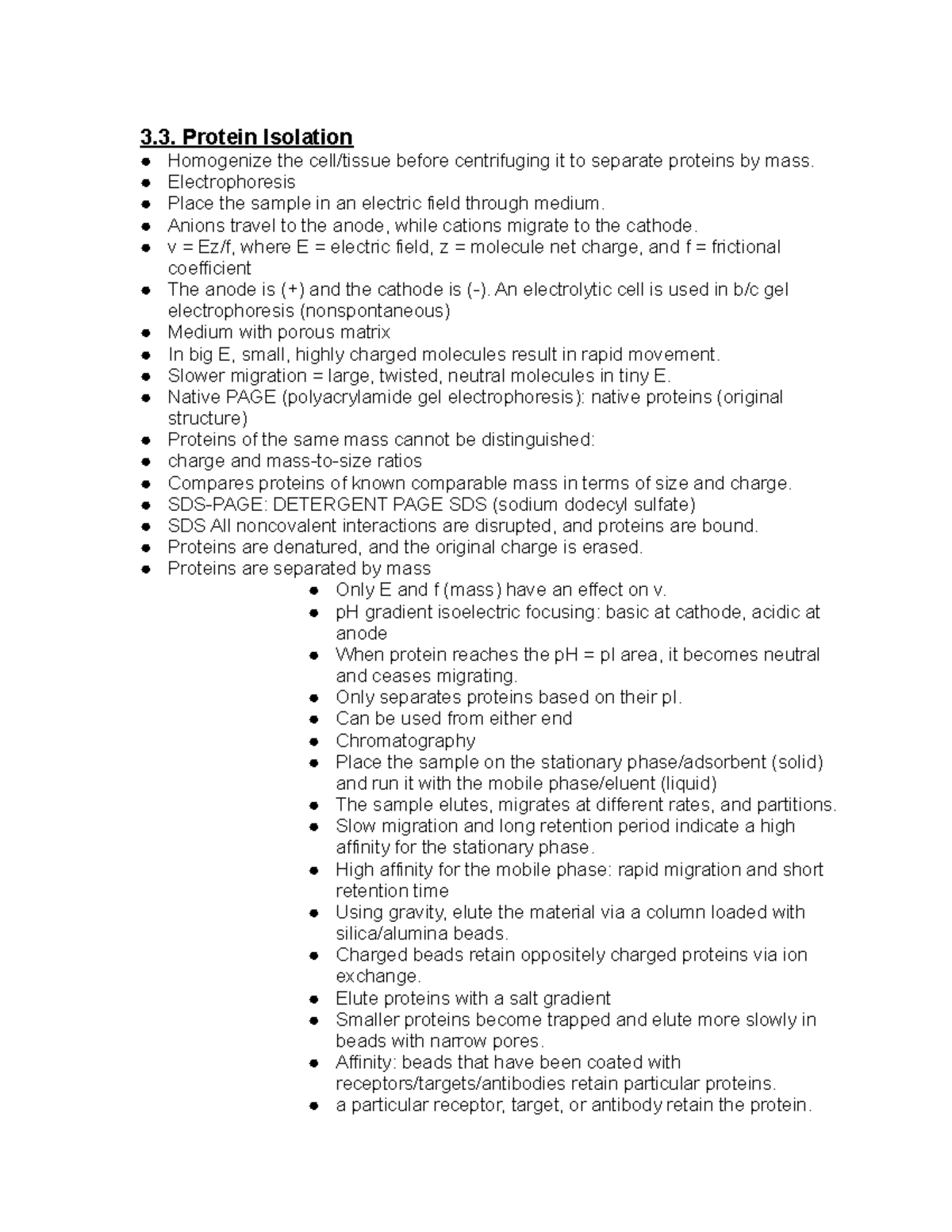 Protein Isolation - notes - 3. Protein Isolation Homogenize the cell ...