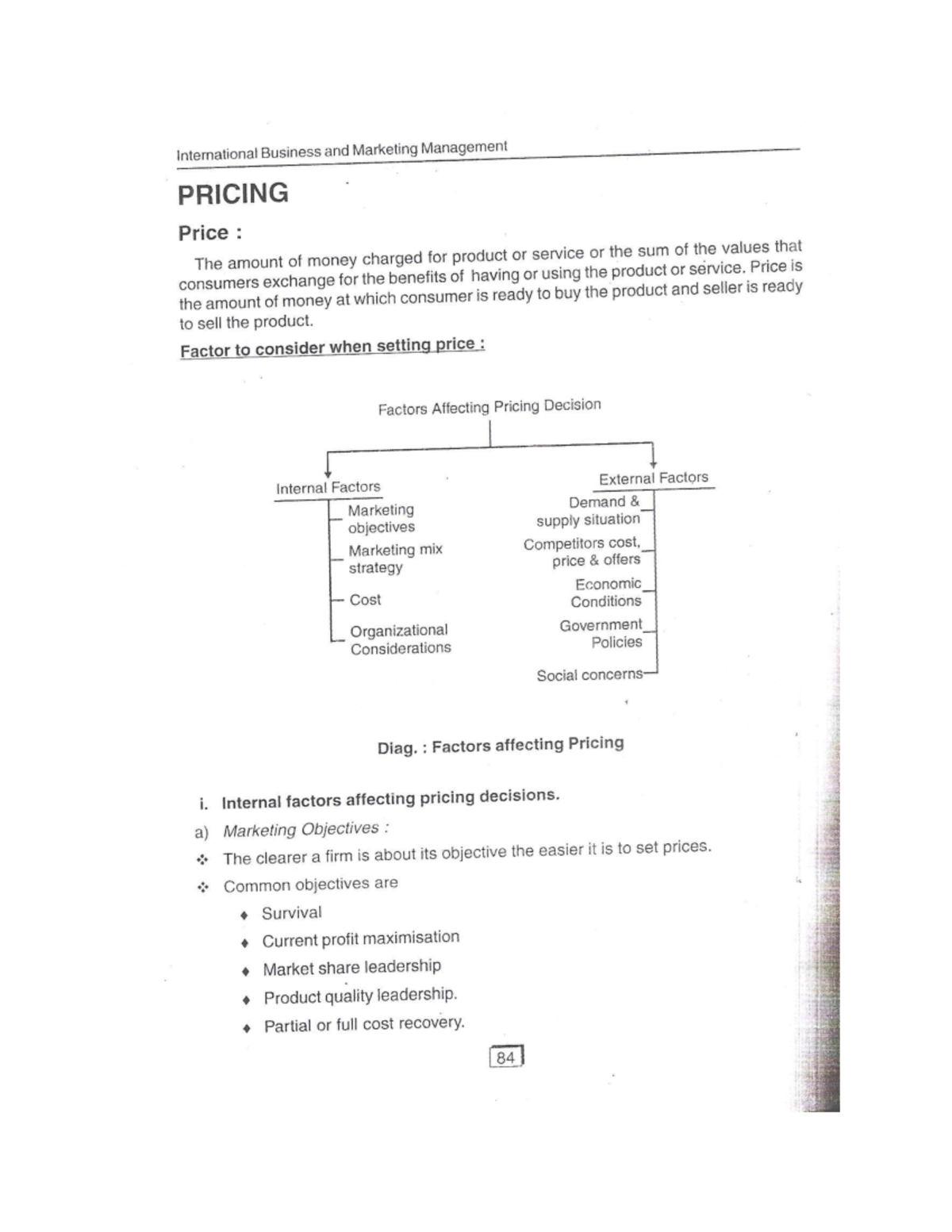 L Pricing - notes - Commerce - UoN - Studocu