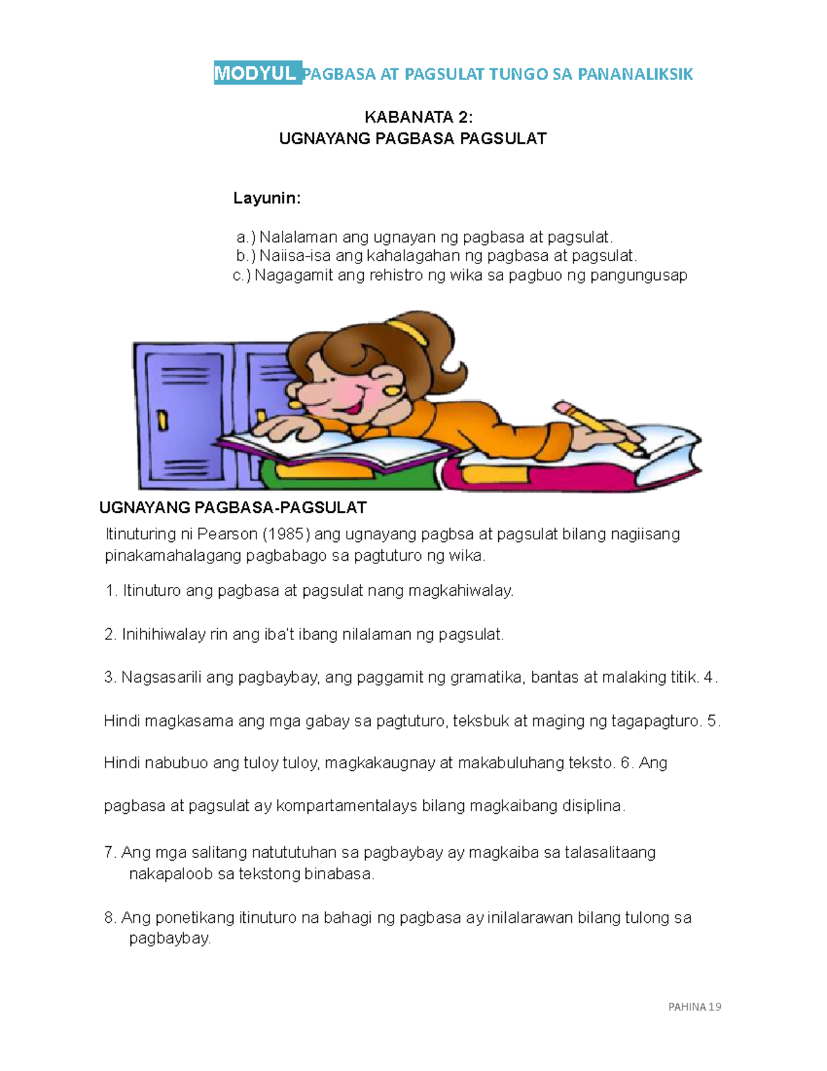 Kabanata 2 - Ugnayang Pagbasa AT Pagsulat - MODYUL PAGBASA AT PAGSULAT ...
