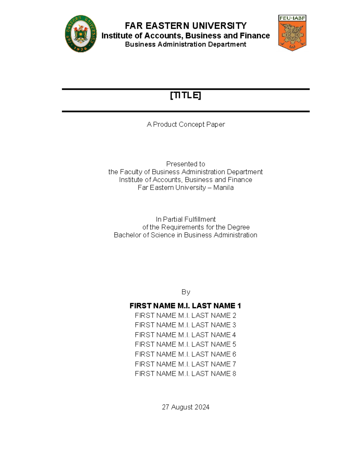 FEU-IABF- Busplan 1- Concept paper Template 4 - Institute of Accounts ...