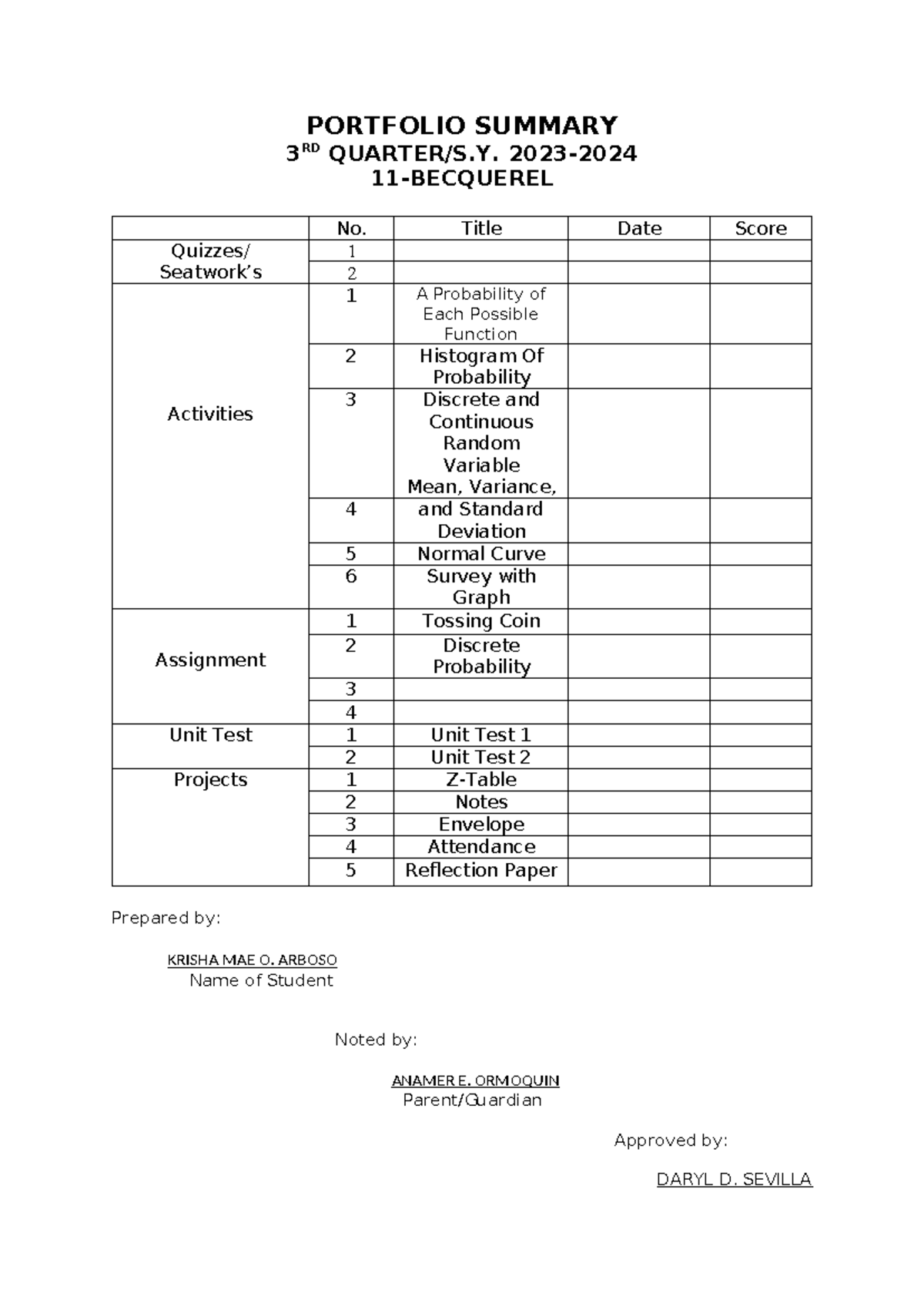 Statistics-2 - It's a notes for Statistical Probability - PORTFOLIO ...