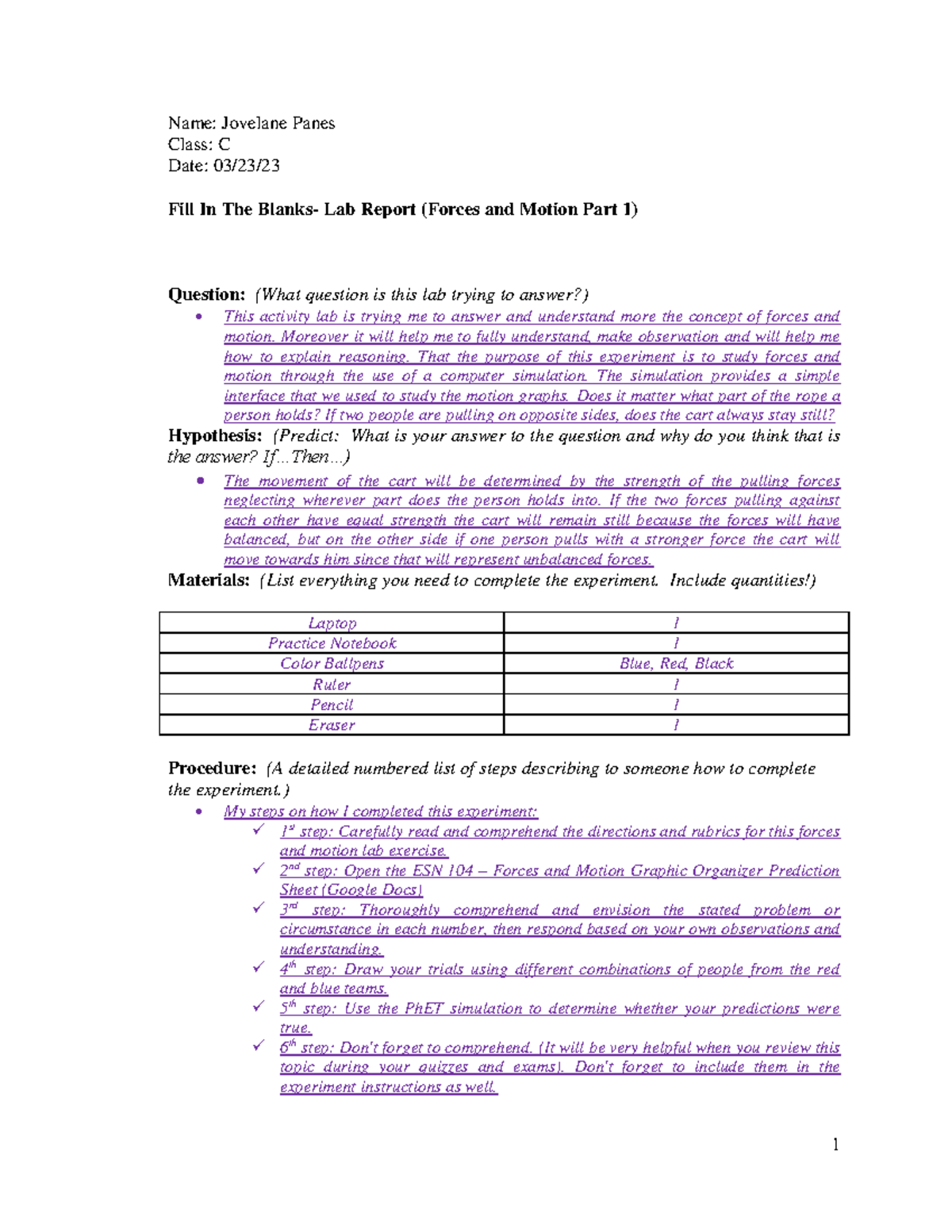 Panesjfam 1p2 - assignment notes practice notes - Name: Jovelane Panes ...