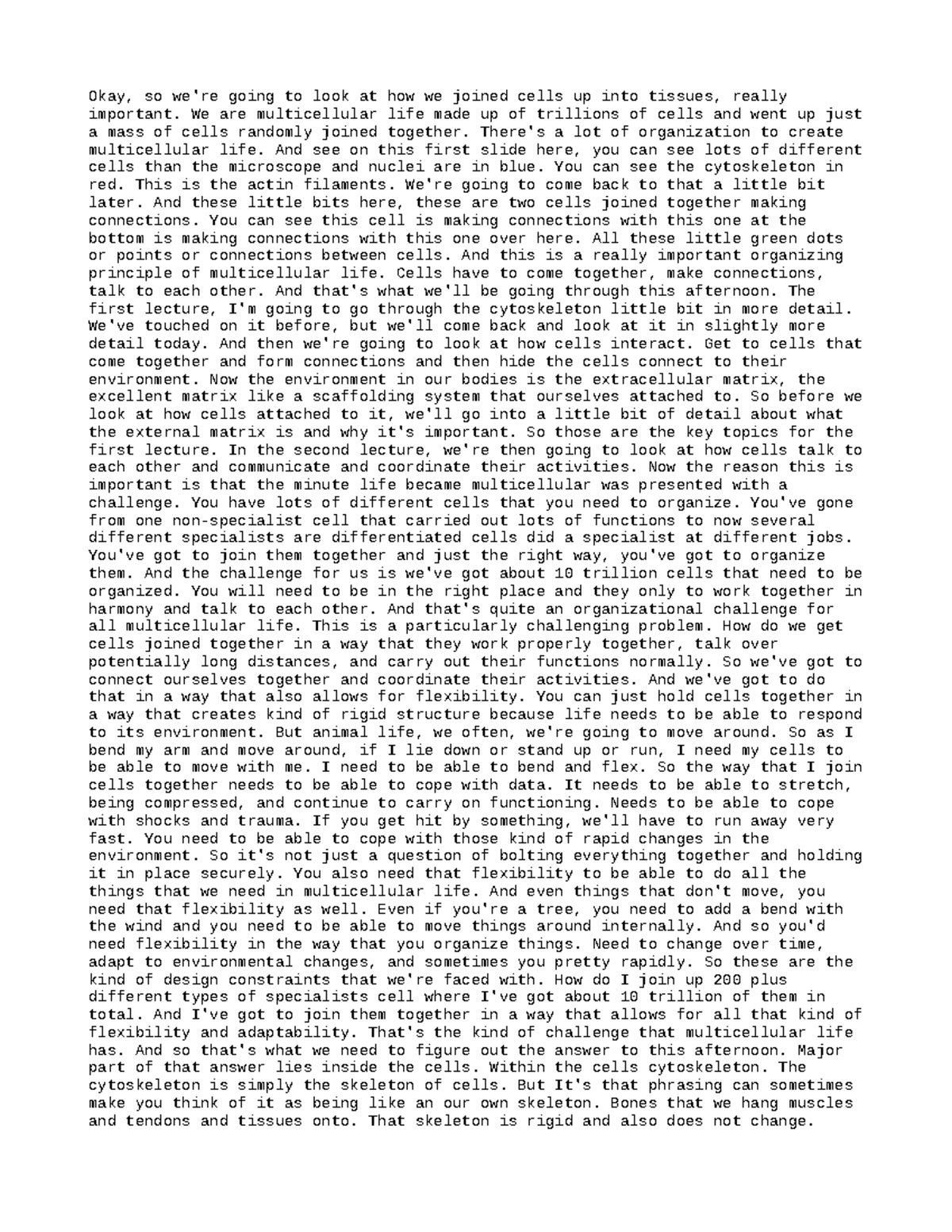 394357 English - lecture transcript - Okay, so we're going to look at how we joined cells up ...