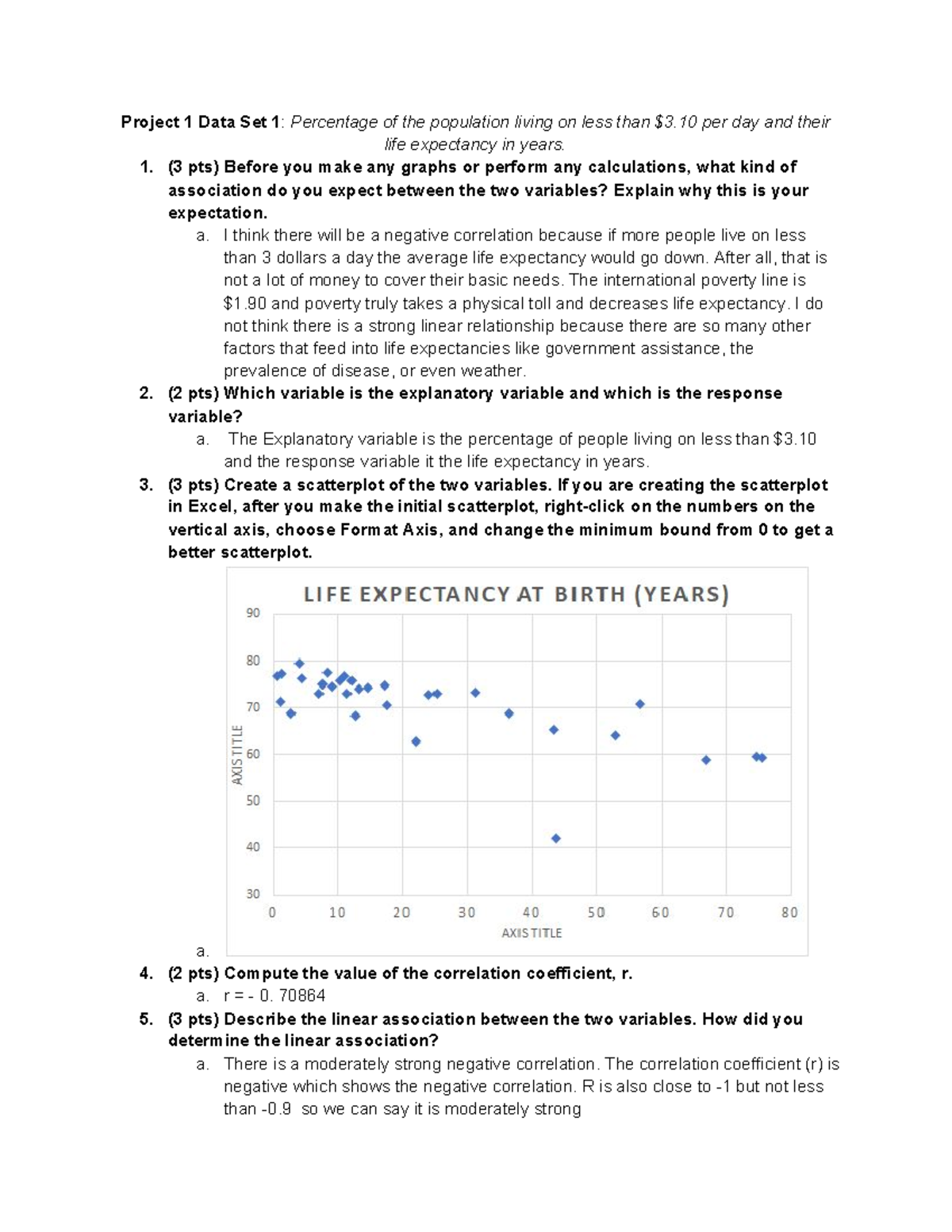 Stats 130 Project 1- Data Set 1: Life Expectancy - Project 1 Data Set 1 ...