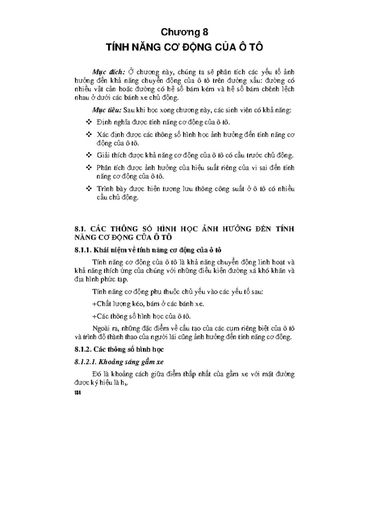 Chuong 8 6 - Ch±¡ng 8 TÍNH N NG C¡ ÞNG CþA Ô TÔ Mÿc ích: Þ ch±¡ng này, chúng ta s¿ phân tích các ...