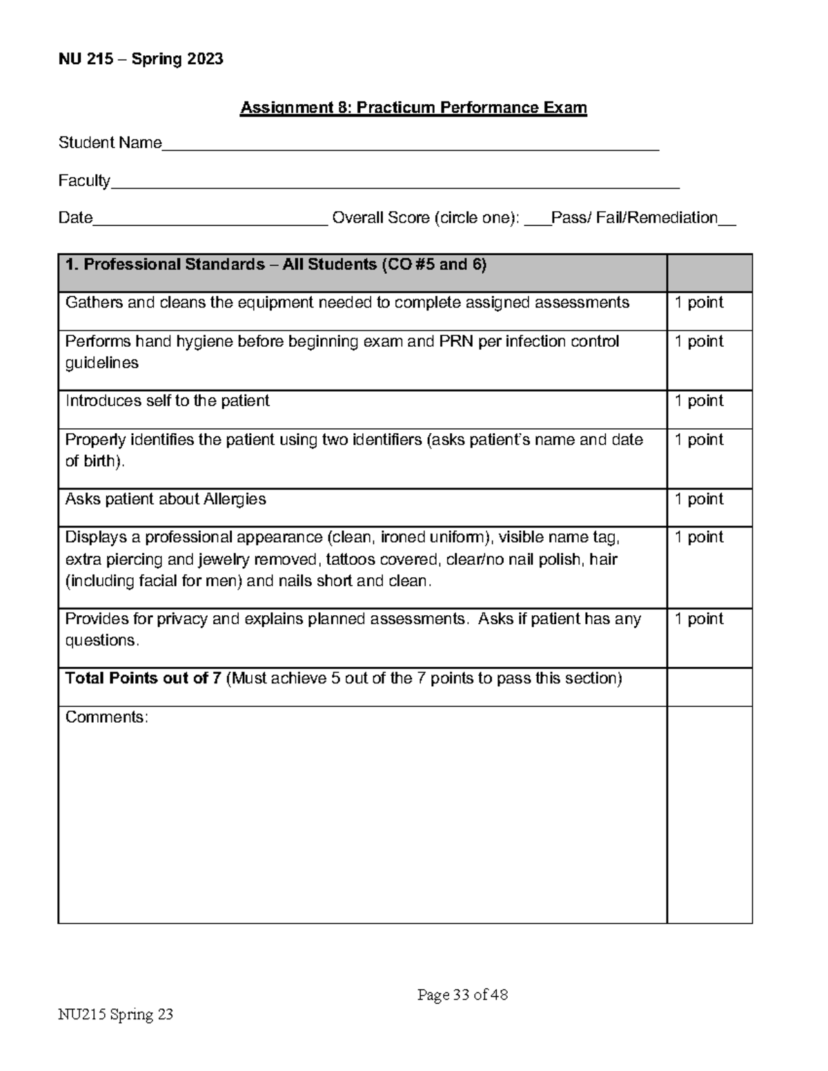 Practicum health assessment - Page 33 of 48 Assignment 8: Practicum ...