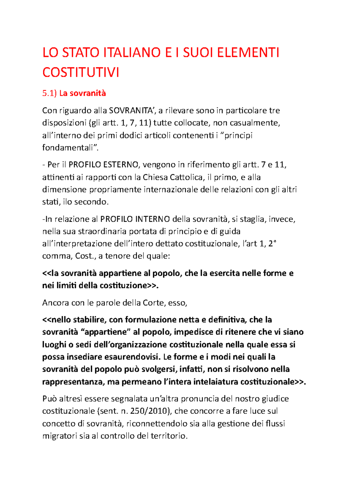 Documento 24 - SINTESI DELLO STATO E I SUOI ELEMENTI FONDAMENTALI, LO ...