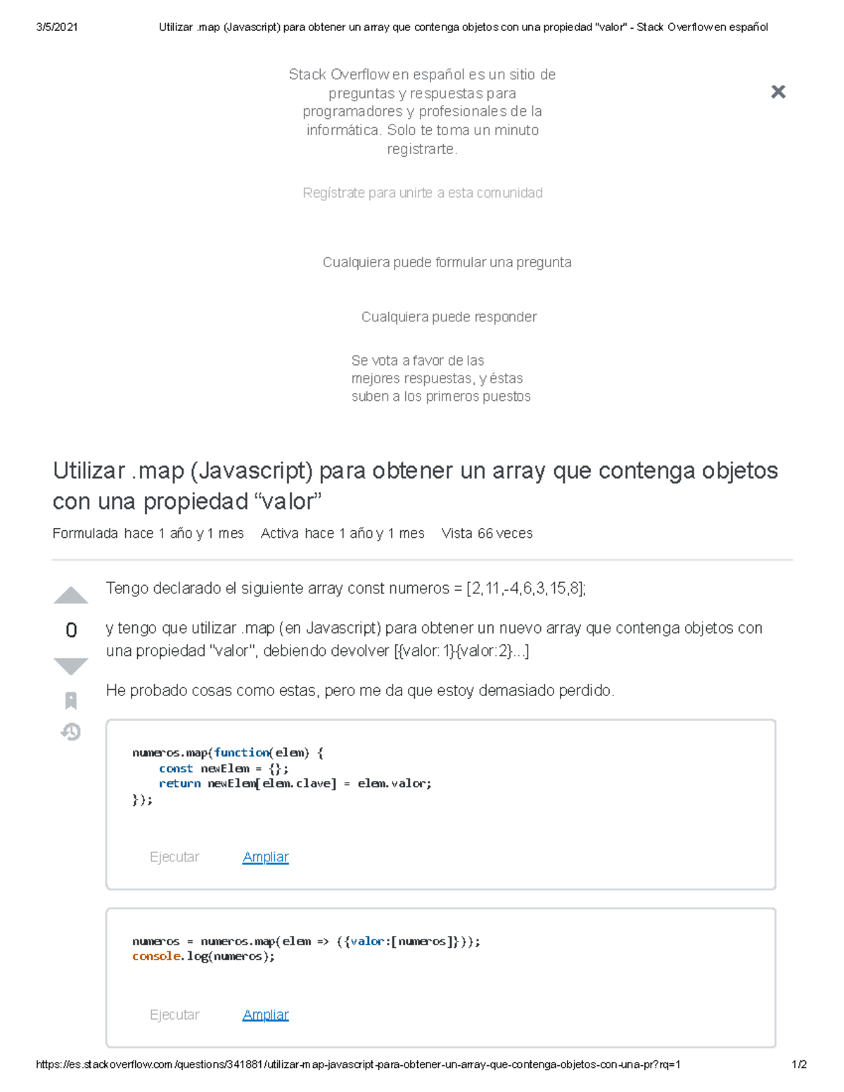 Programacion 3 - Grade: 5 - 3/5/2021 Utilizar .map (Javascript) para ...
