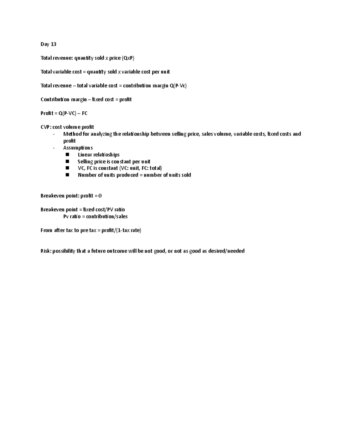 302 exam 2 - Lecture notes of ppt for midterm 1 - Day 13 Total revenue ...