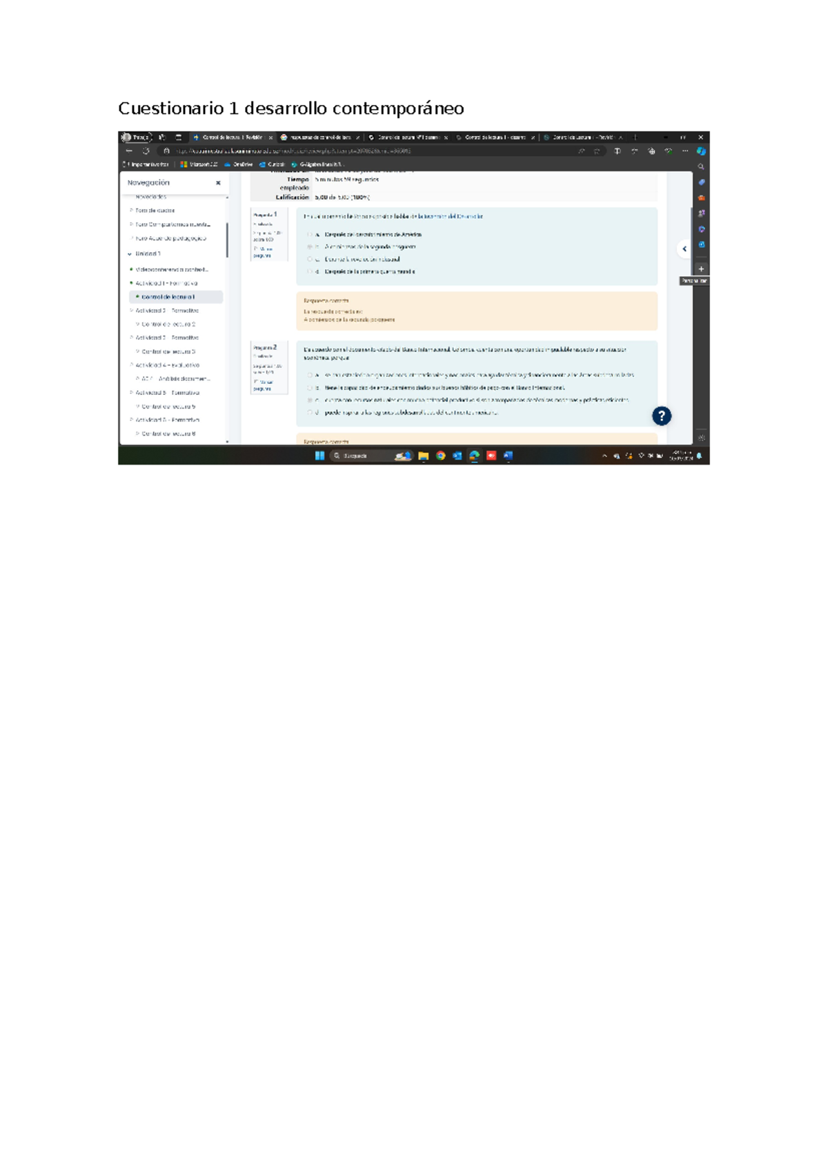 actividad 1 control lectura desarrollo contemporaneo - Cuestionario 1 desarrollo contemporáneo ...