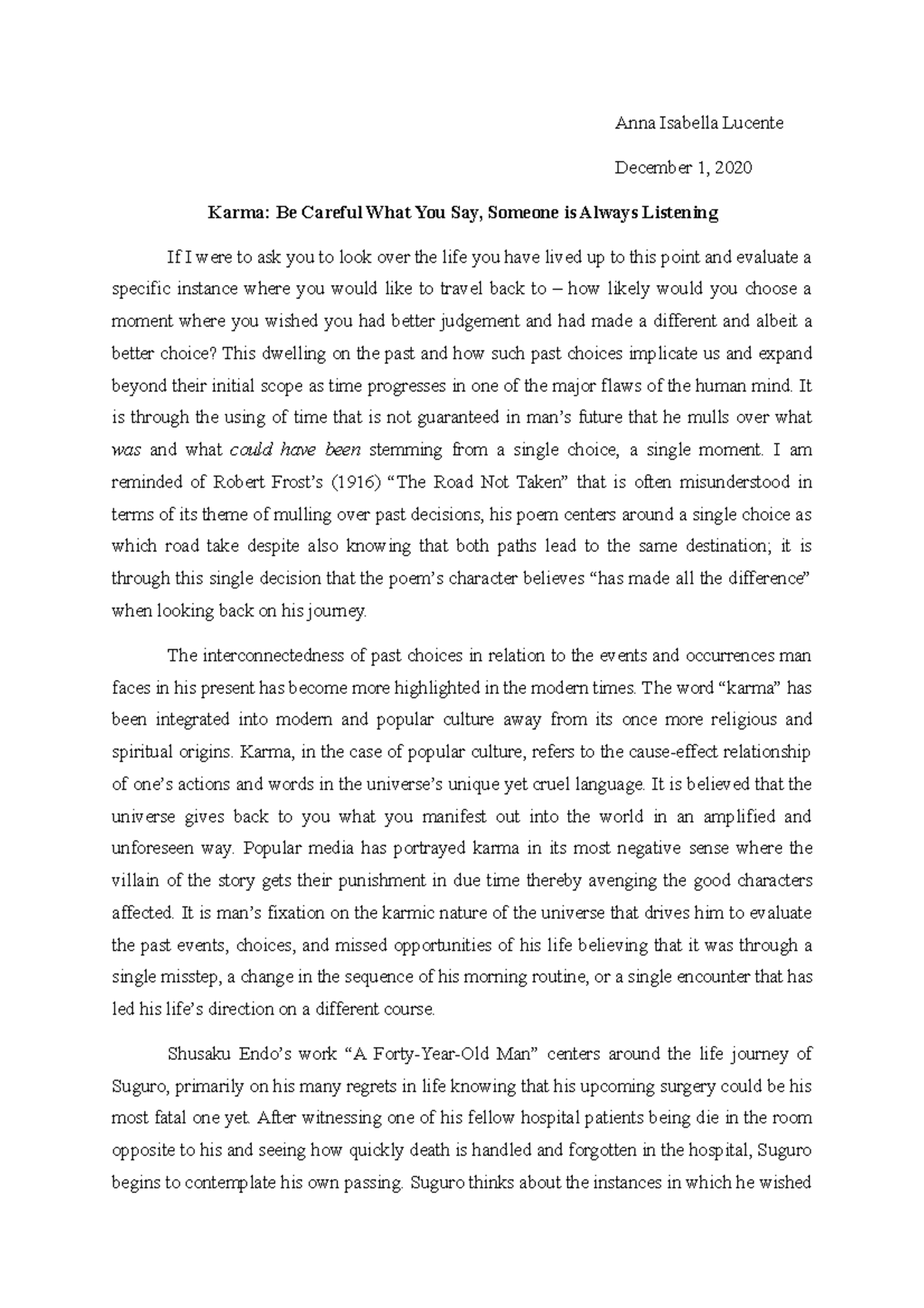 Lucente Explication Paper - Anna Isabella Lucente December 1, 2020 ...