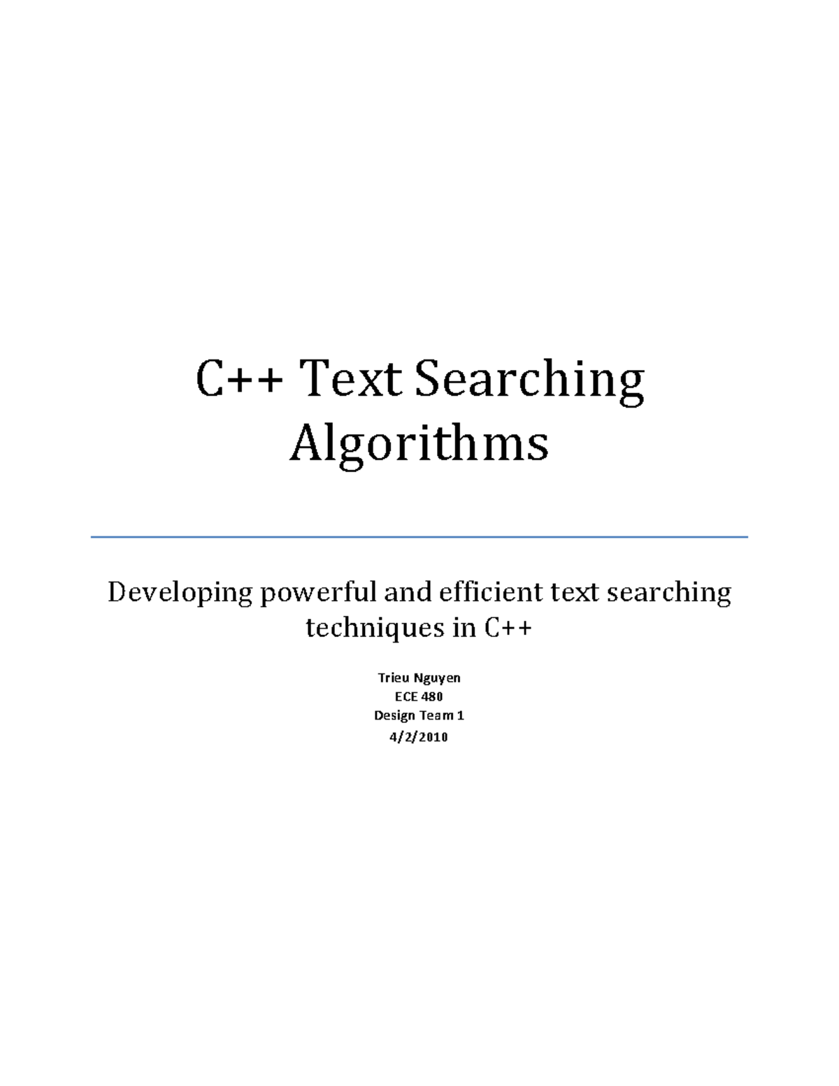 Trieu Nguyen 480Application Note - C++ Text Searching Algorithms ...